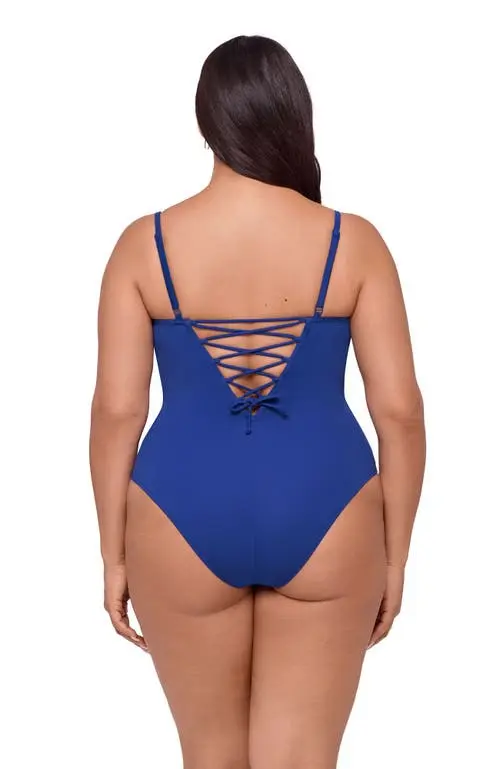 S3 APPAREL Corset Underwire One-piece Swimsuit - Indigo
