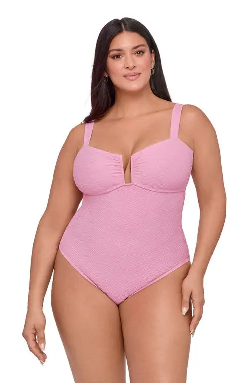 S3 APPAREL Sweetheart U-wire One Piece Swimsuit - Coquette Basket Weave