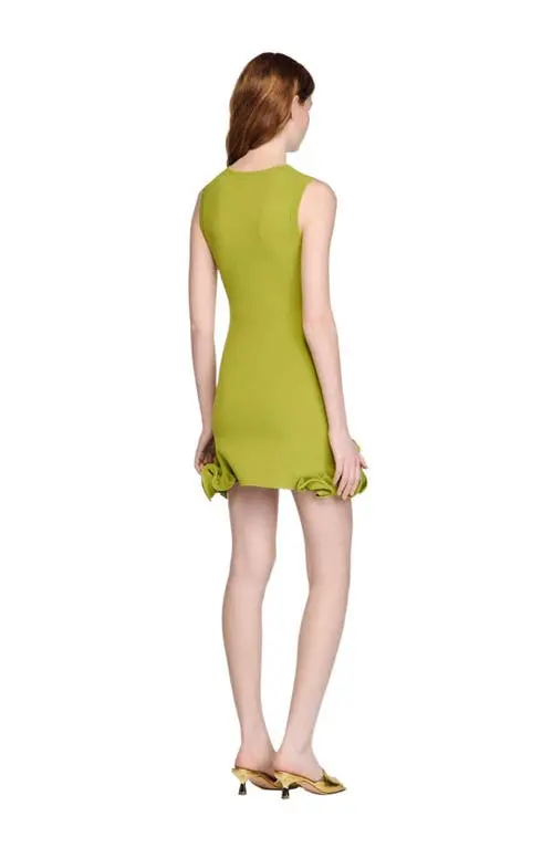 Sandro Floral Knit Mini Dress - Green