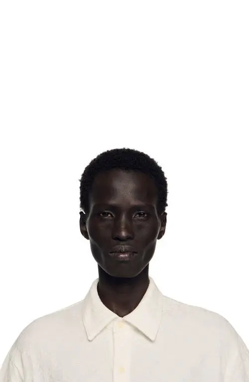Sandro Square Cross Cotton Jacquard Shirt - White
