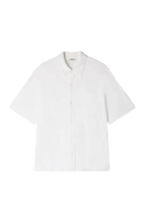 Sandro Square Cross Cotton Jacquard Shirt - White