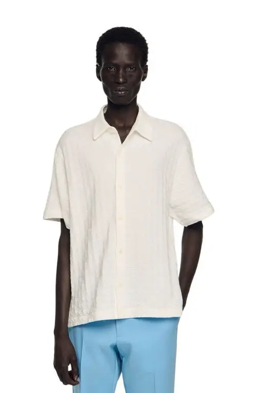 Sandro Square Cross Cotton Jacquard Shirt
