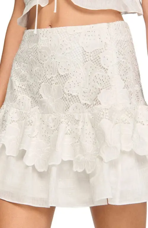 Sandro Short Flared Guipure Skirt