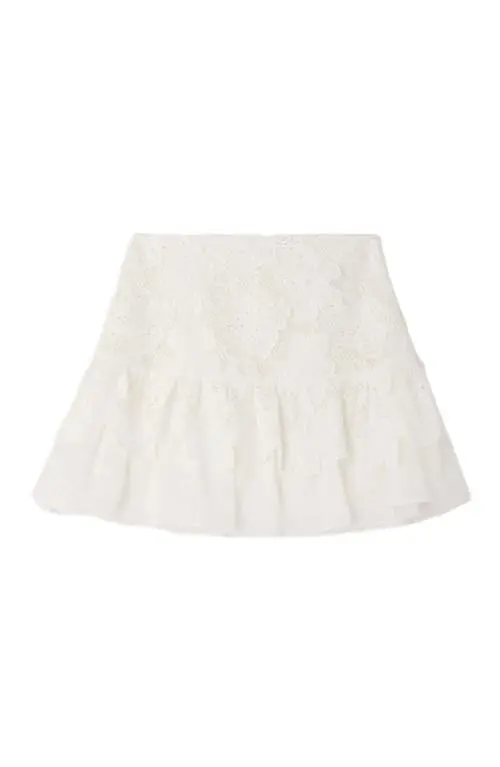Sandro Short Flared Guipure Skirt