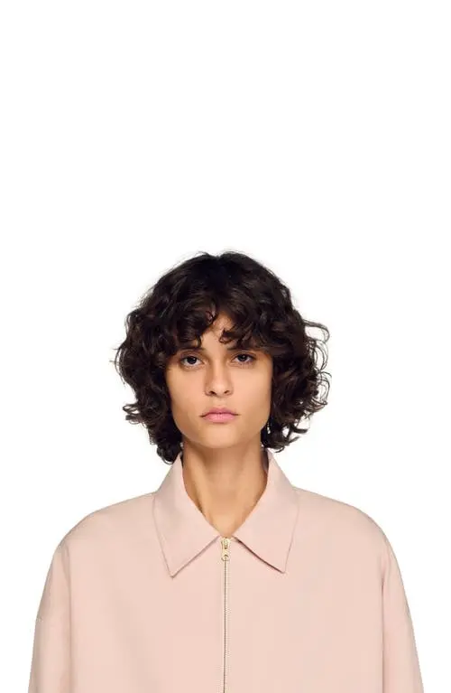 Sandro Cotton And Linen Blend Zip-up Jacket