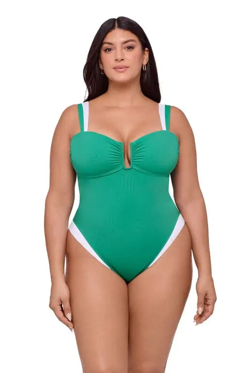 S3 APPAREL Sweetheart U-wire One Piece Swimsuit - Jade Colorblock