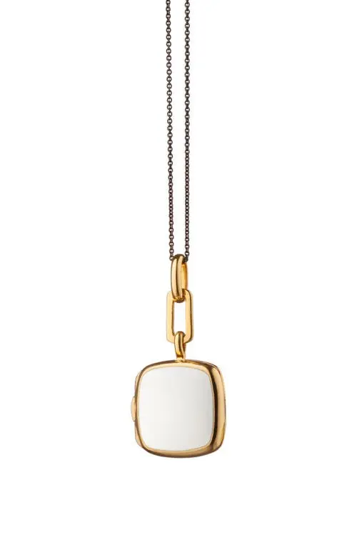 Monica Rich Kosann Enamel & 18k Gold Vermeil Locket Necklace - Gold/white