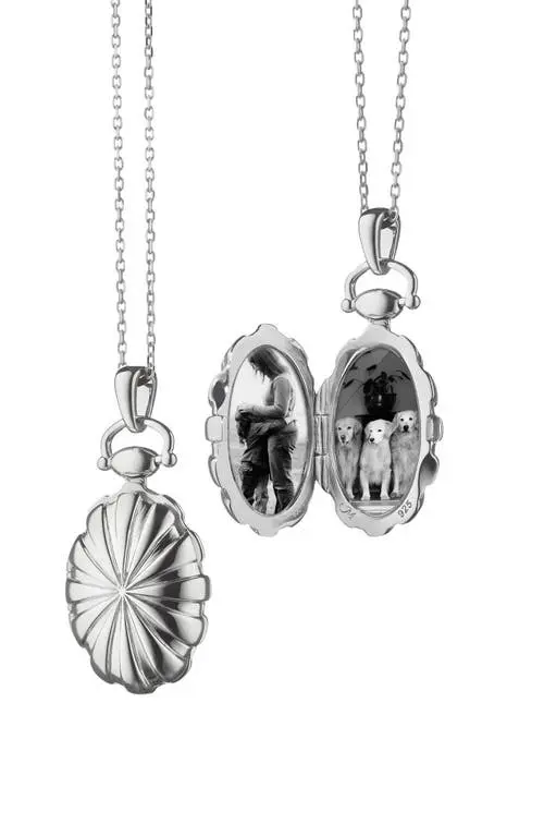 Monica Rich Kosann Petite Sunburst Locket Necklace