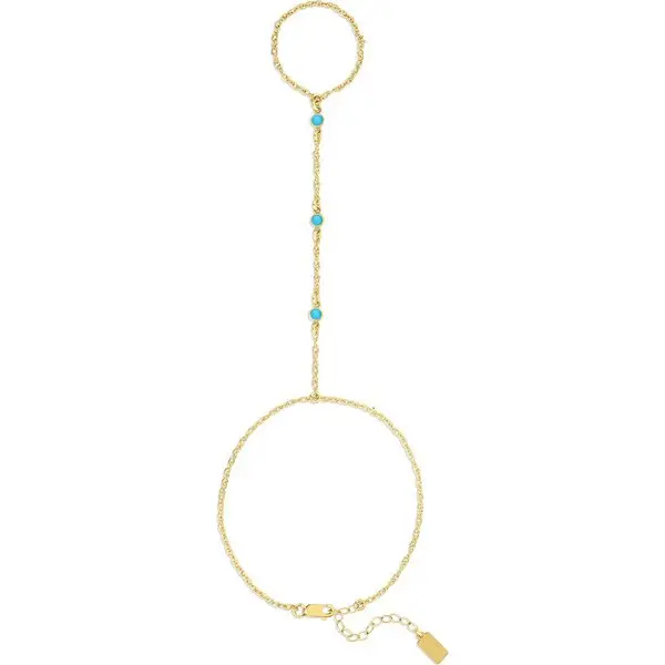 SET & STONES Cyrus Hand Chain - Gold/turquoise