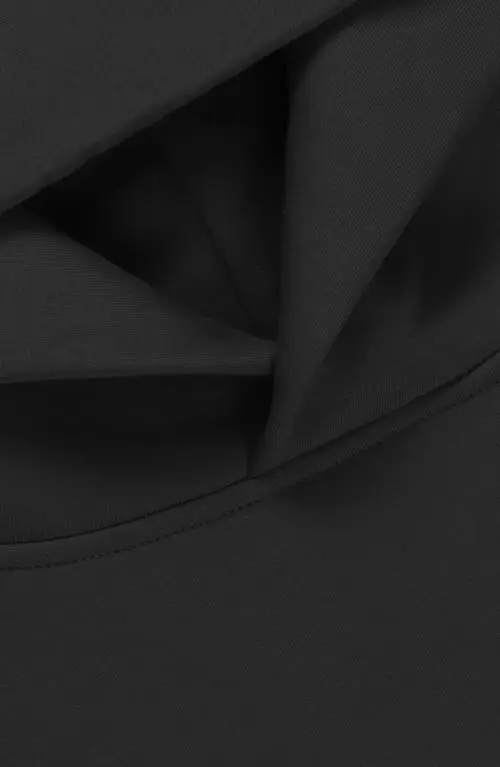 DALIX Midweight Fleece Relaxed Cropped Hoodie - Black