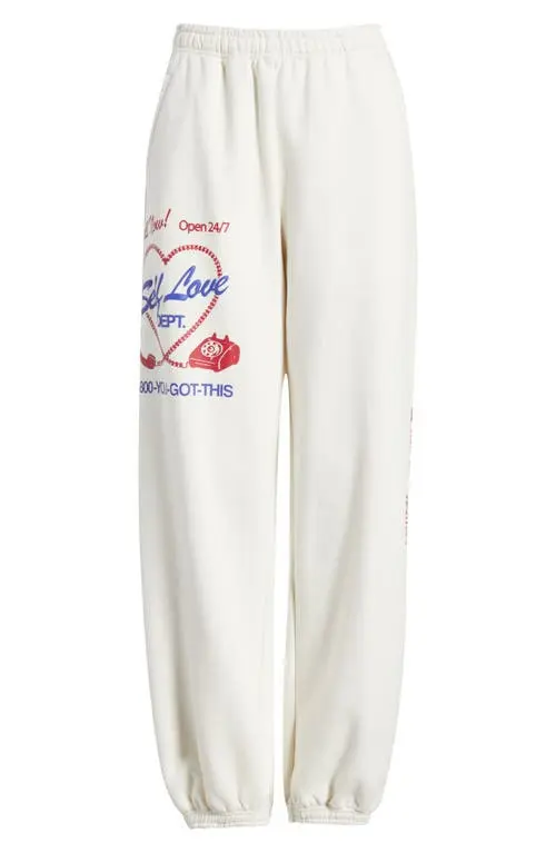 THE MAYFAIR GROUP Self Love Club Oversize Fleece Graphic Sweatpants