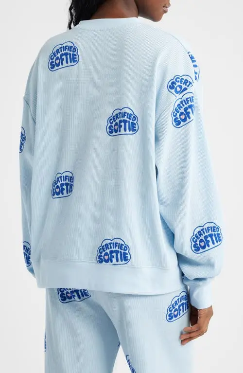 THE MAYFAIR GROUP Waffle Knit Fleece Graphic Sweatshirt