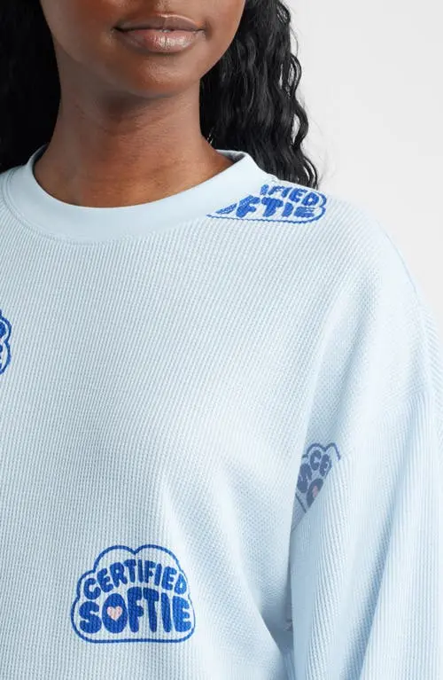THE MAYFAIR GROUP Waffle Knit Fleece Graphic Sweatshirt