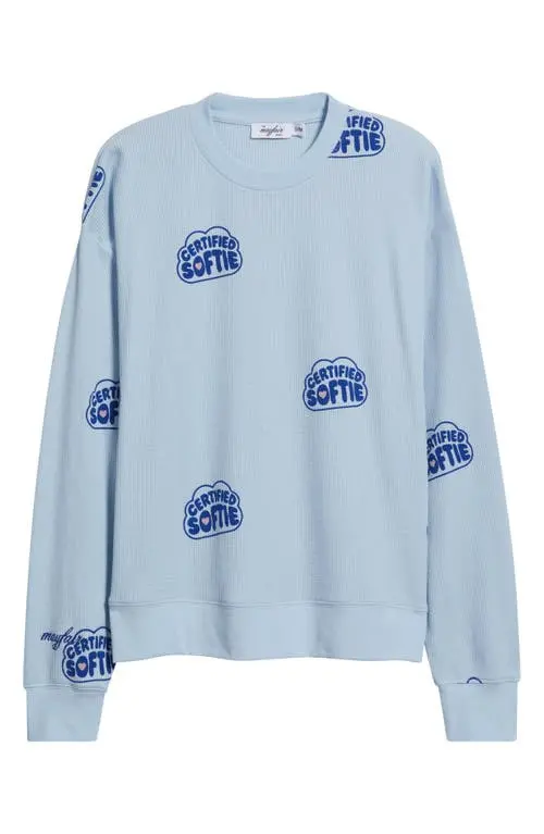 THE MAYFAIR GROUP Waffle Knit Fleece Graphic Sweatshirt