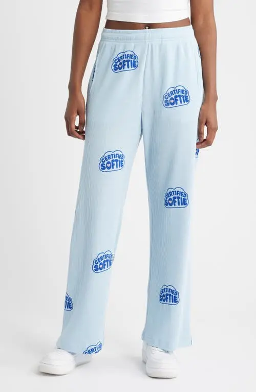 THE MAYFAIR GROUP Waffle Knit Fleece Graphic Sweatpants