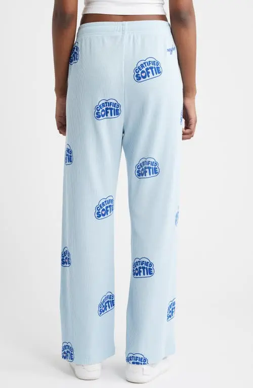 THE MAYFAIR GROUP Waffle Knit Fleece Graphic Sweatpants