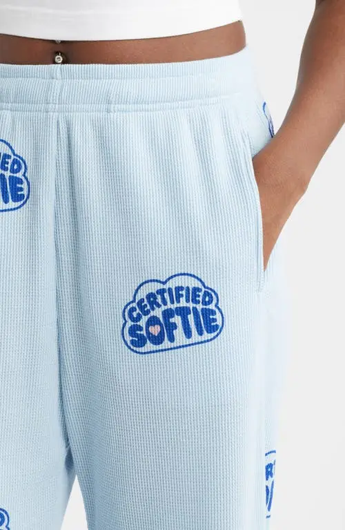 THE MAYFAIR GROUP Waffle Knit Fleece Graphic Sweatpants