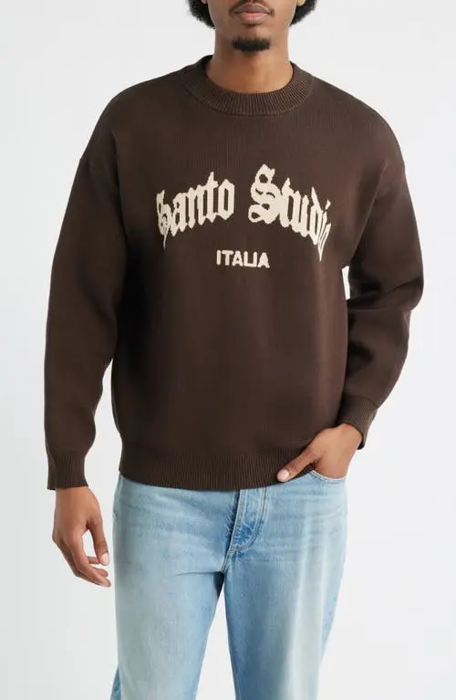 SANTO STUDIO University Graphic Knit Sweater