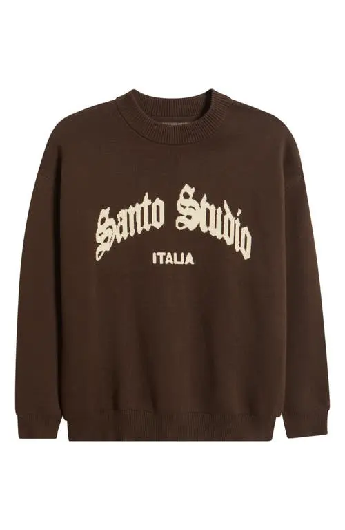 SANTO STUDIO University Graphic Knit Sweater