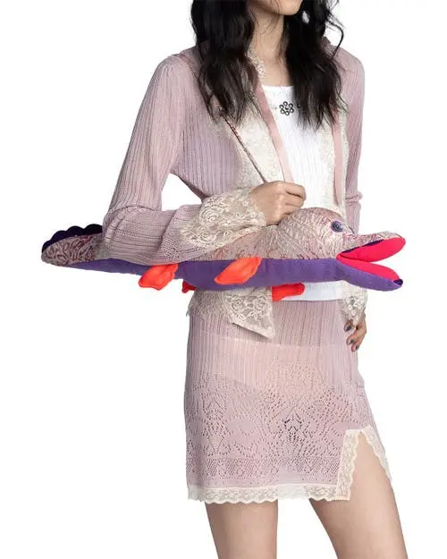 Anna Sui Lingerie Lace Knit Mini Skirt - Blush