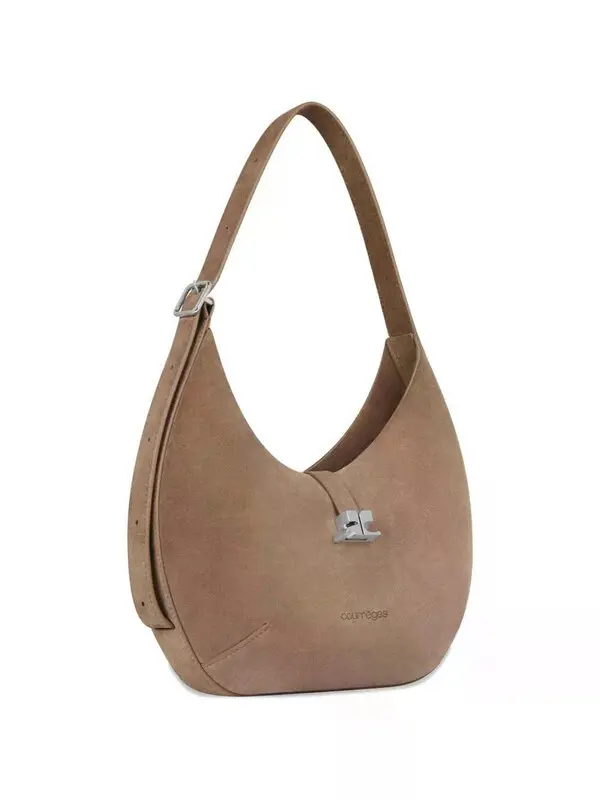 COURREGES Small Logo-plaque Shoulder Bag - Neutrals