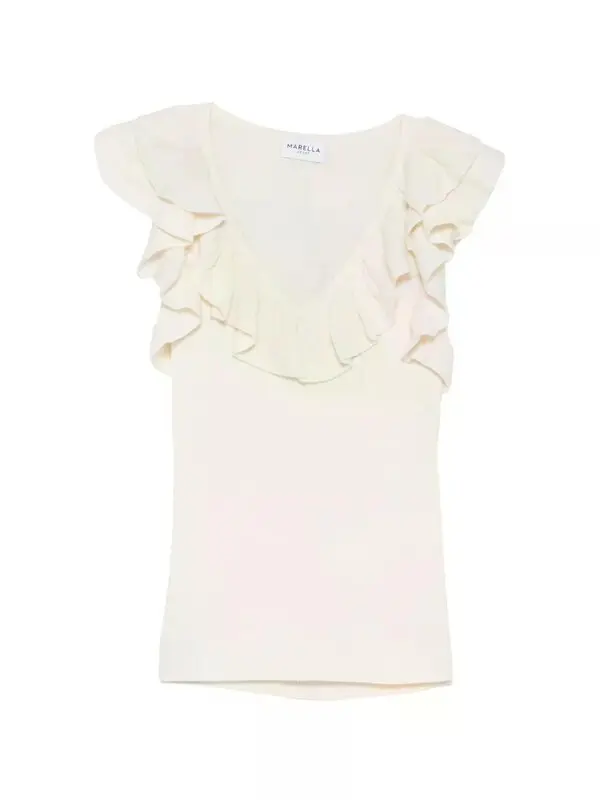 Marella Matassa Ruffled V-neck Top