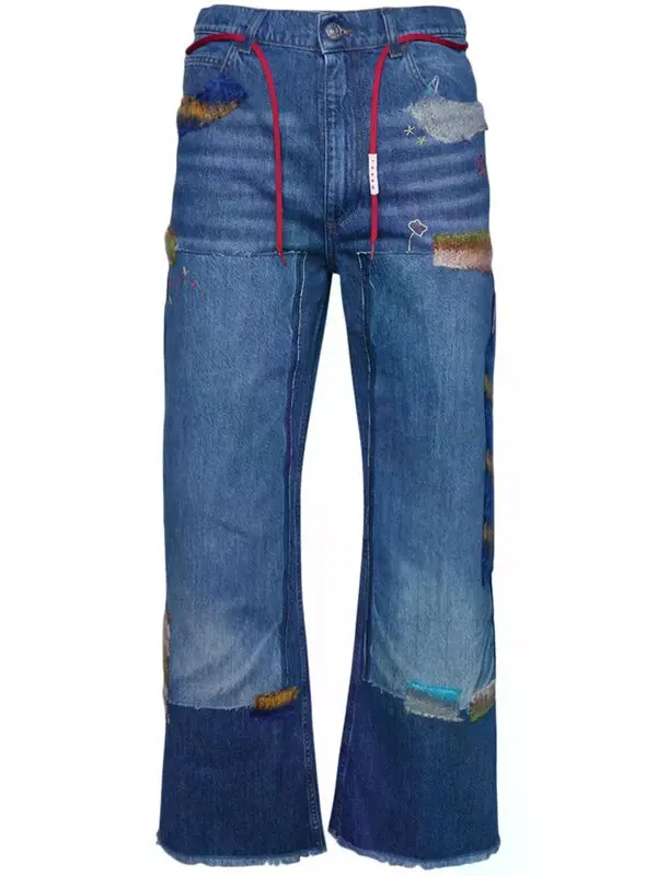 Marni Logo-patch Cotton Jeans