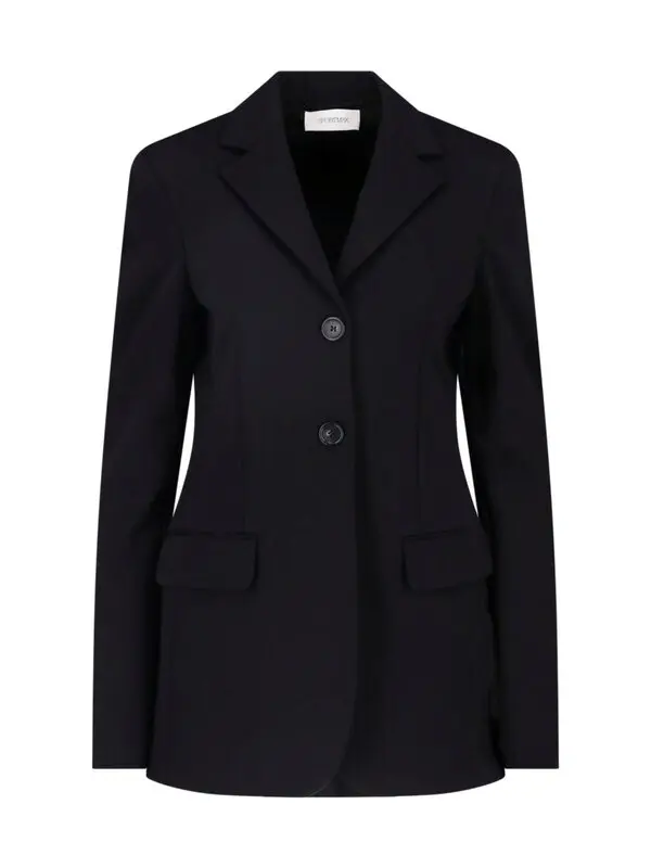 LARDINI Single-breasted Viscose Blazer - Black