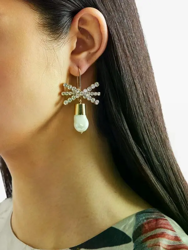 Erdem Crystal Bow Earrings