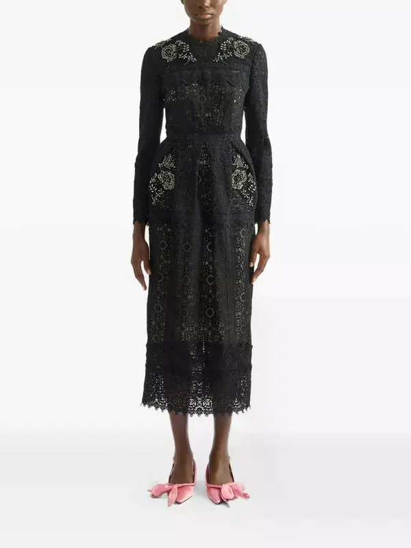 Erdem Lace Beaded Midi Dress