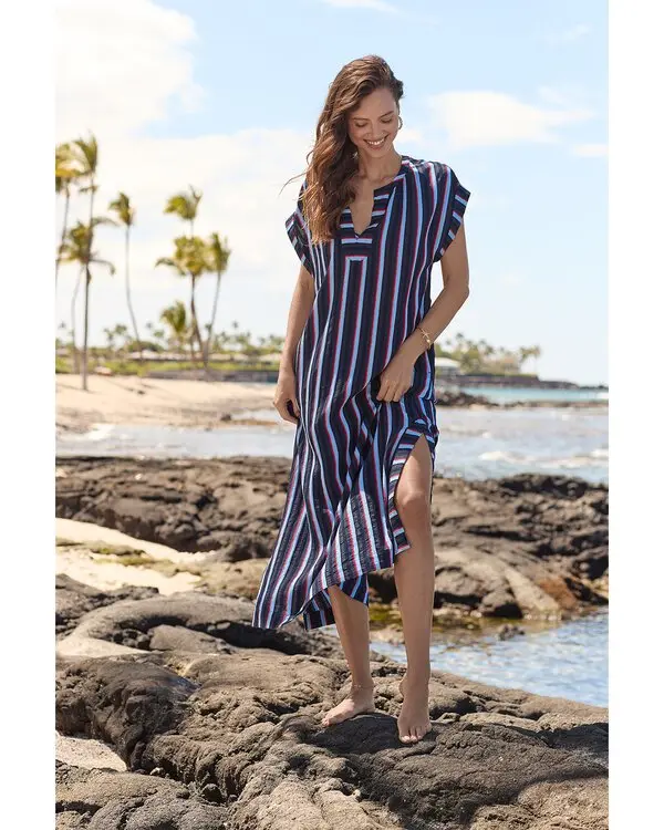 Tommy Bahama Deepsea Stripe Caftan Swim Cover-up
