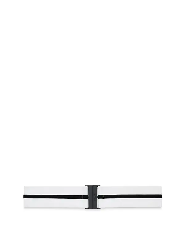 STYLEST Striped Swim Belt - Caviar/blanc
