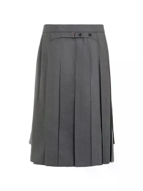 Thom Browne Twill Pleated Midi Skirt