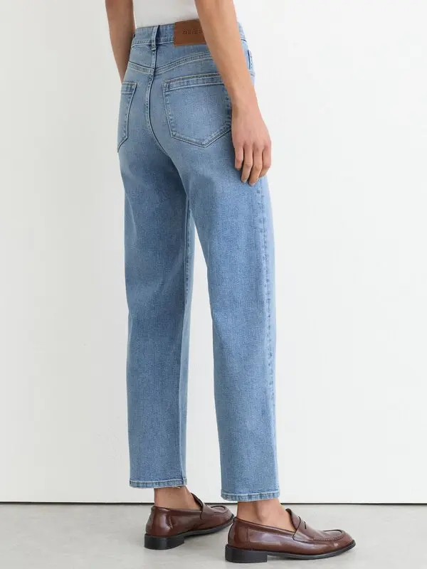REISS Lana Straight-leg Cropped Jeans - Light Blue