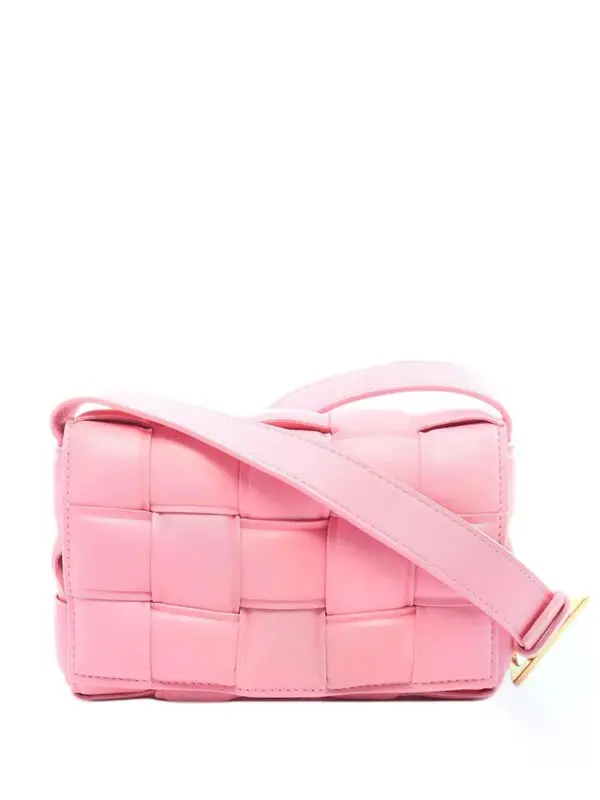 Bottega Veneta 2012-2026 Nappa Intrecciato Padded Cassette Crossbody Bag - Pink