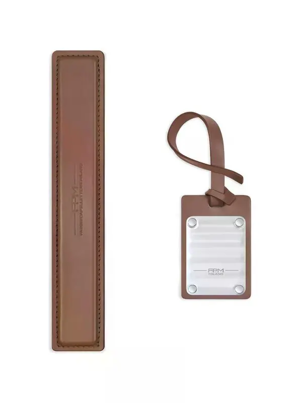 FPM MILANO Leather Luggage Handle And Tag - Silver
