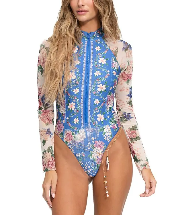 Agua Bendita Monti Ivy Long-sleeve Swimsuit - Multi