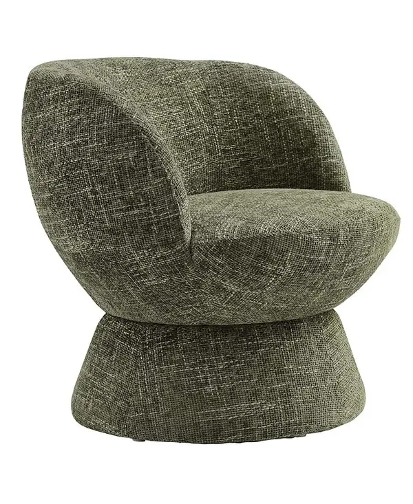 MODWAY Vesta Chenille Fabric Upholstered Swivel Chair - Basil