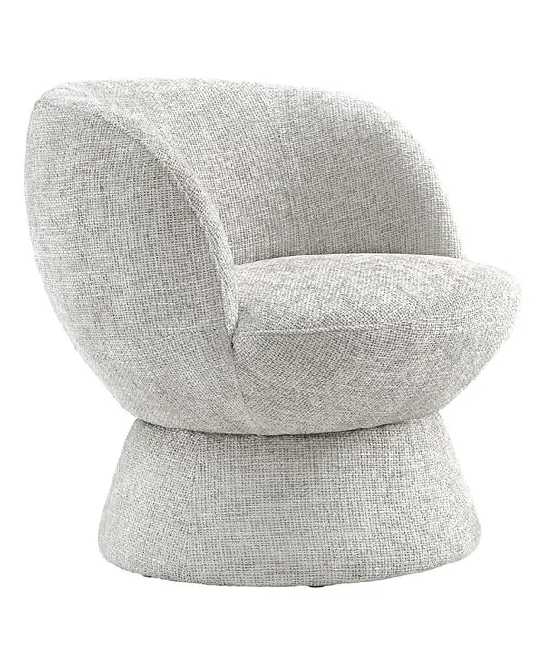 MODWAY Vesta Chenille Fabric Upholstered Swivel Chair - Dove Gray