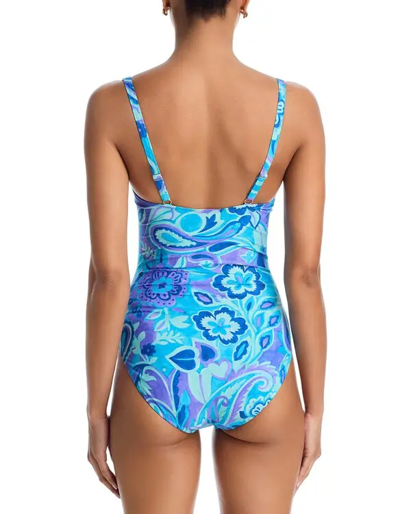 Johnny Was Floral Printed Ruched One-piece Swimsuit - Mulla