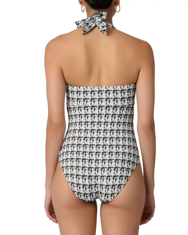 Shoshanna Retro Halter One Piece Swimsuit - Jet/optic