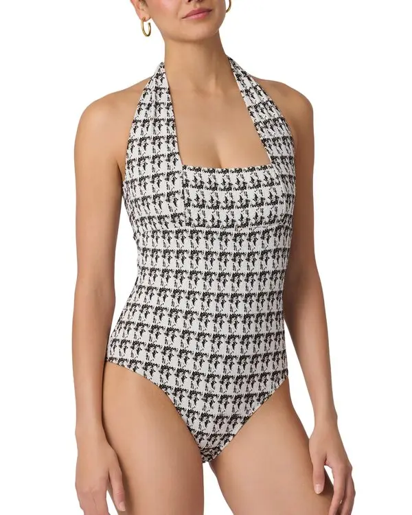 Shoshanna Retro Halter One Piece Swimsuit - Jet/optic