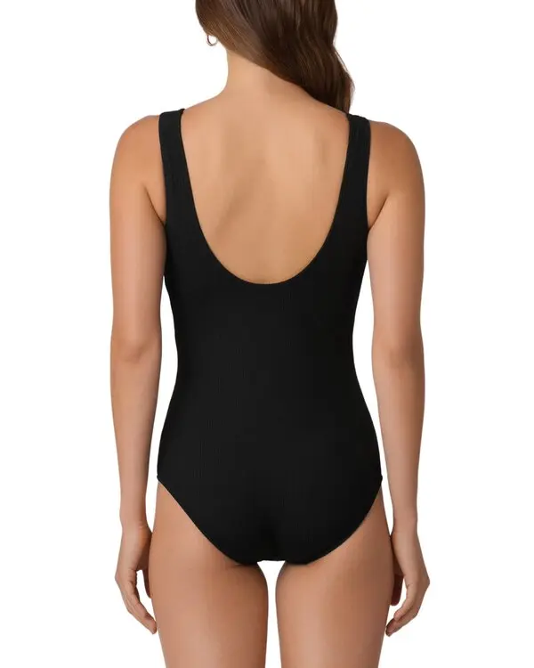 Shoshanna Lace Up One Piece Swimsuit - Jet
