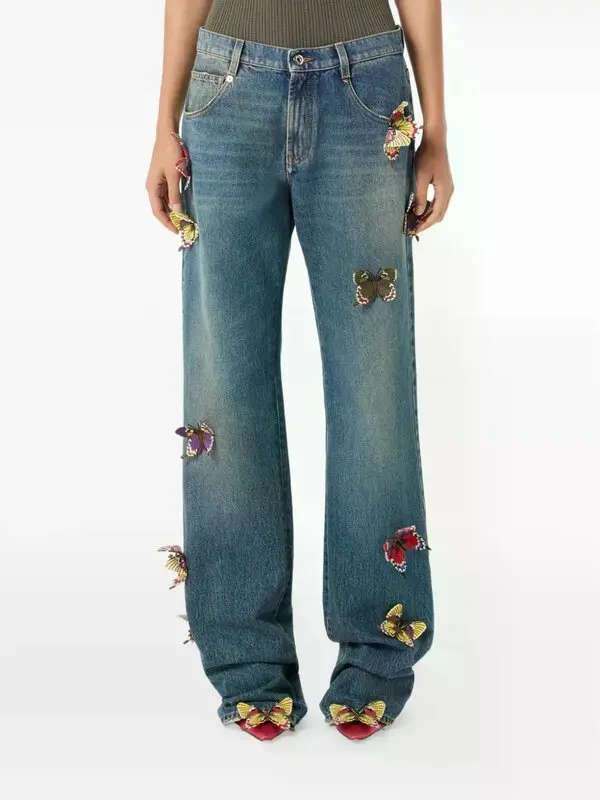 Blumarine Butterfly-embellished Jeans