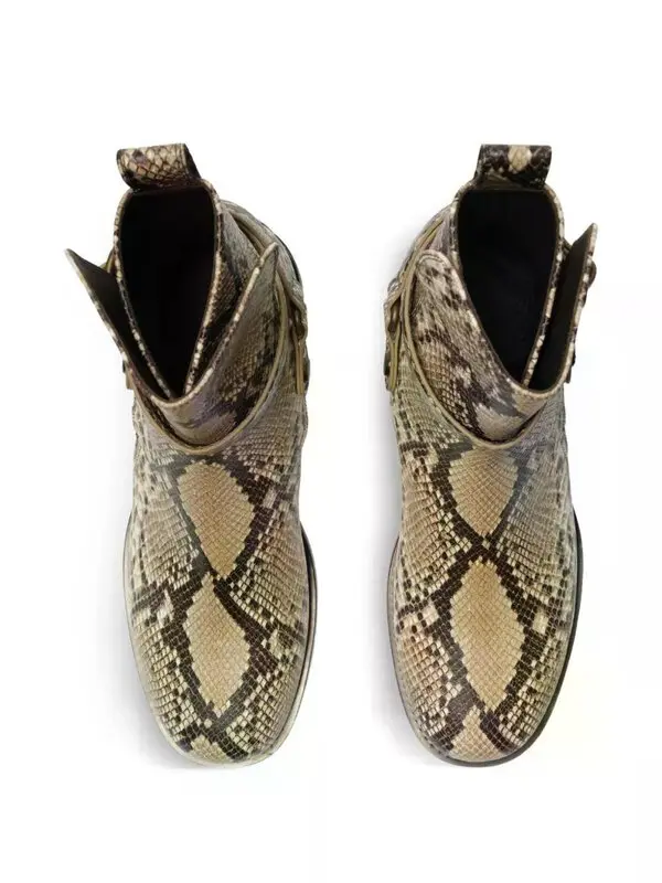 Burberry Python-print Leather Ledger Boots