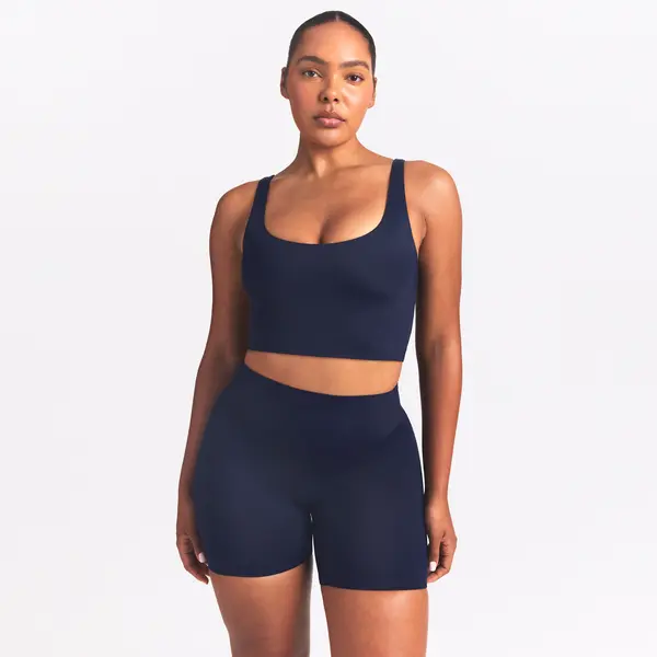 Nike Skims Shine Scoop-neck Bra Top - Blue