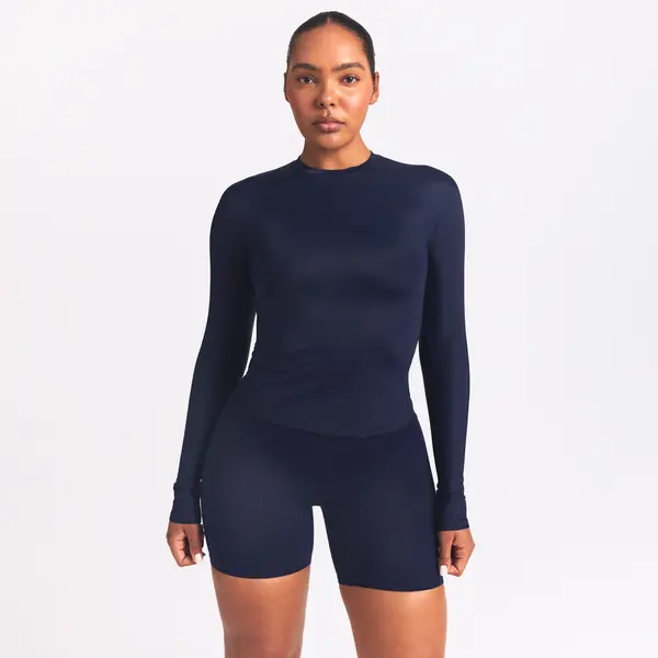 Nike Skims Shine Long-sleeve Crew-neck Top - Blue
