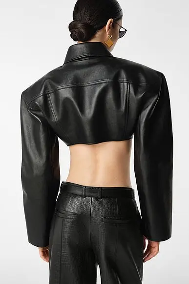 Revolve Agnes Cropped Leather Jacket