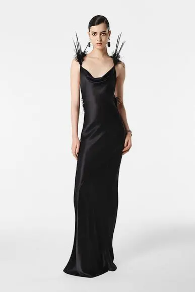 Revolve Zora Feather Embellished Gown