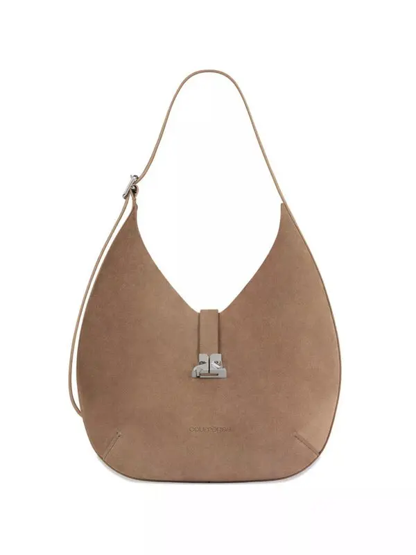 COURREGES Logo-plaque Shoulder Bag - Neutrals